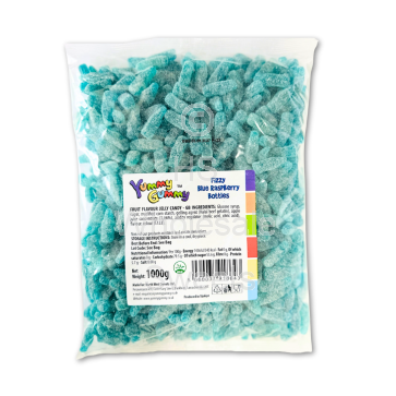 Yummy Gummy Fizzy Blue Raspberry Bottles 1kg