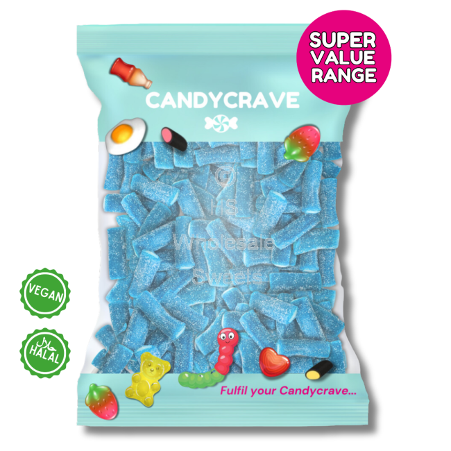Candycrave Super Value Fizzy Blue Raspberry Pencils 1kg