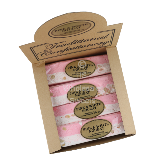 Traditional Confectionery Pink & White Nougat Bars 16 Count
