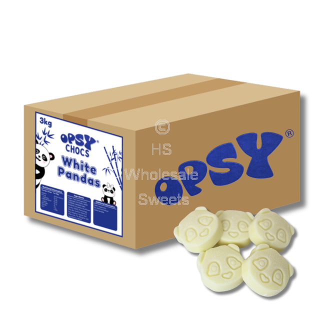 Opsy Choc Vanilla Chocolate Flavour White Pandas 3Kg Bulk Box