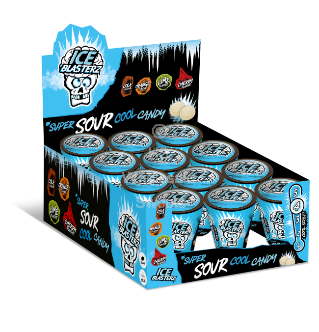 Brain Blasterz Ice Sour Cool Candy Container 12x48g