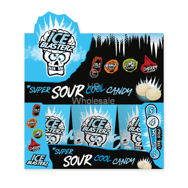 Brain Blasterz Ice Sour Cool Candy Container 12x48g