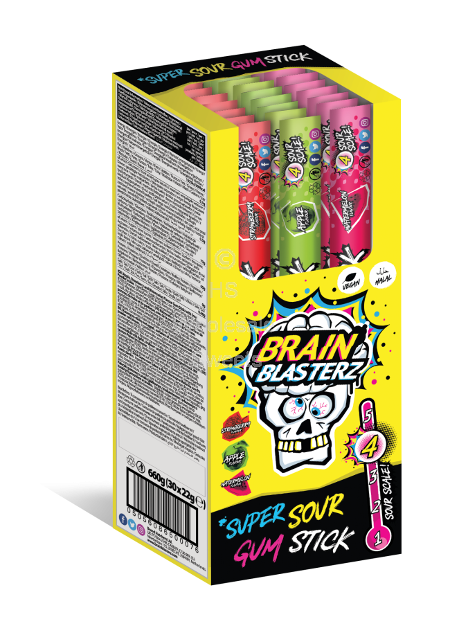 Brain Blasterz Sour Gum Stick 30x22g