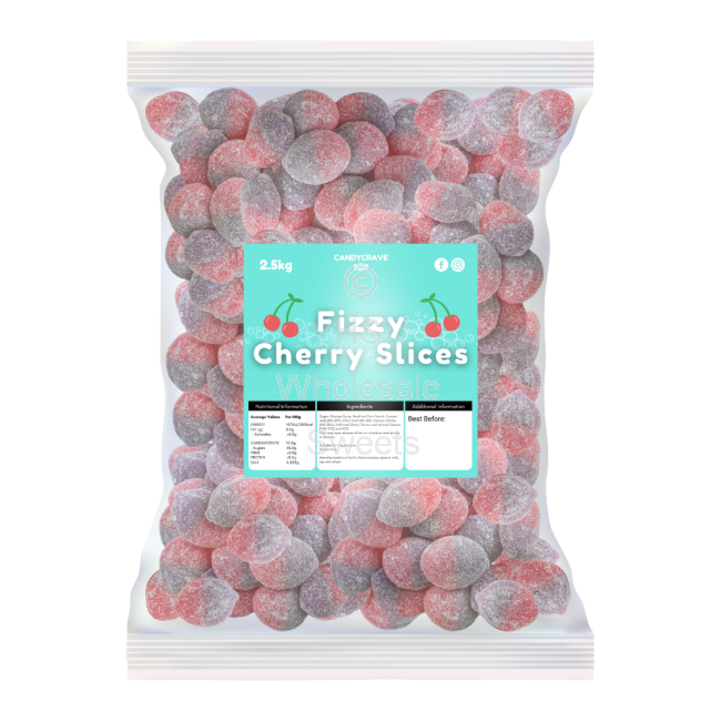 FIZZY CHERRY SLICES (CANDYCRAVE) 2.5KG