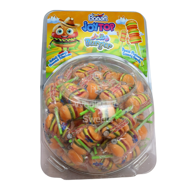 Bonart Display Bowl Jelly Burger on a Stick 80 Count