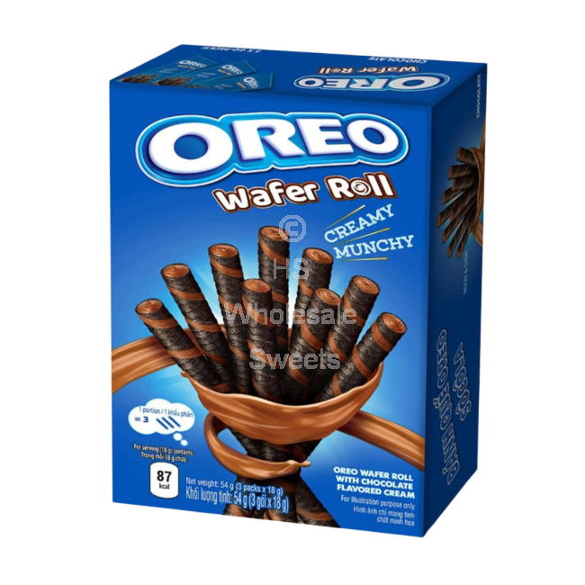 Oreo Chocolate Cream Filled Wafer Rolls 20x54g