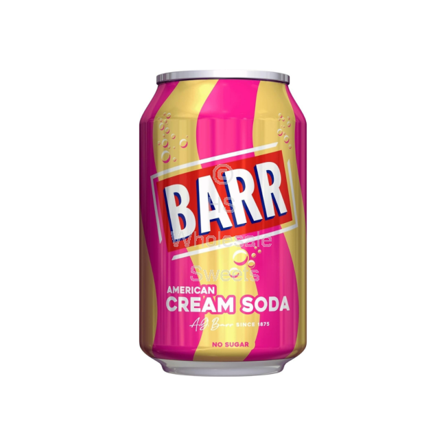 Barr Cream Soda Fizzy Drink Cans 24x330ml