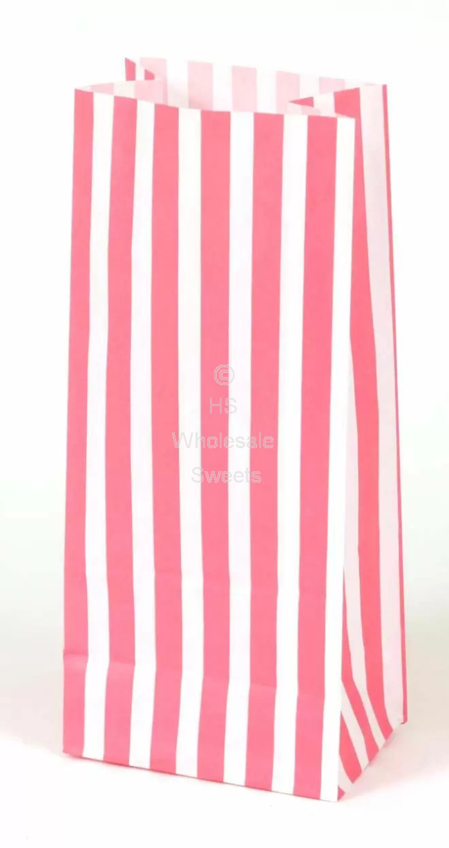 Pink & White Striped Pick N Mix Bags 500 Pack