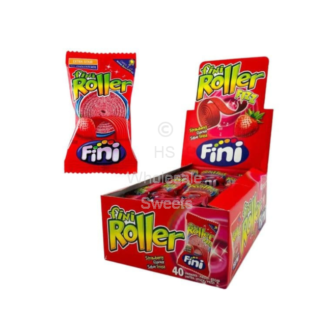 Fini Fizzy Strawberry Rollers 40x20g