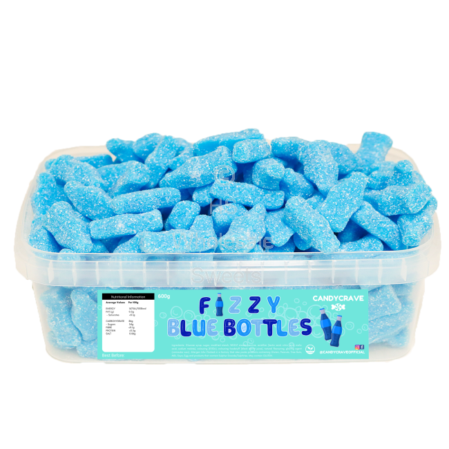 Candycrave Fizzy Blue Bottles Tub 600g