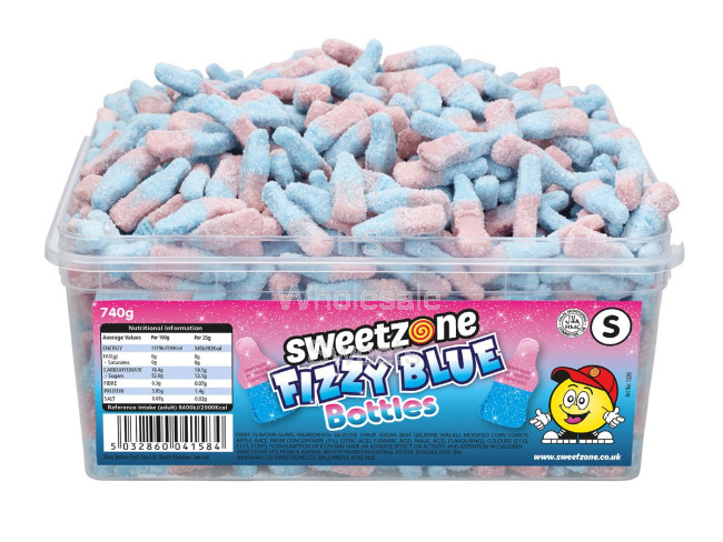 Sweetzone Fizzy Blue Bottles Tub 740g