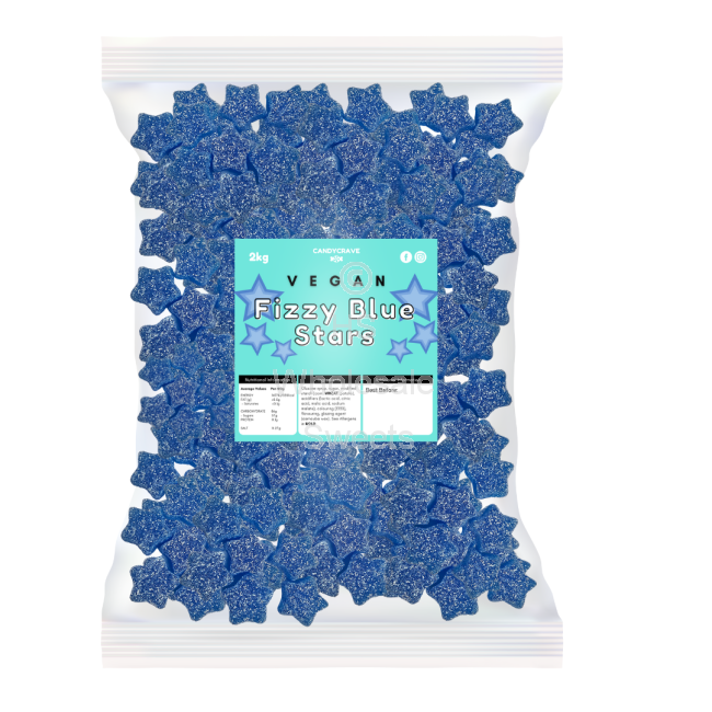 Candycrave Vegan Fizzy Blue Stars 2kg