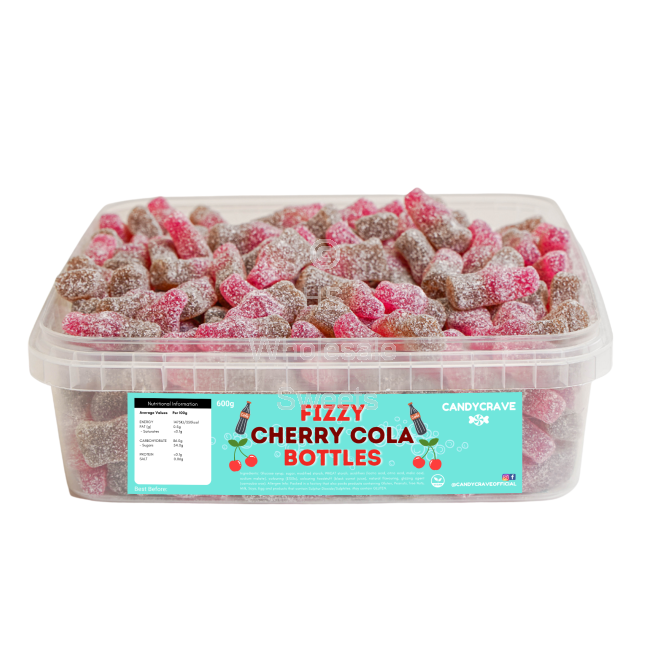 Candycrave Fizzy Cherry Cola Bottles Tub 600g