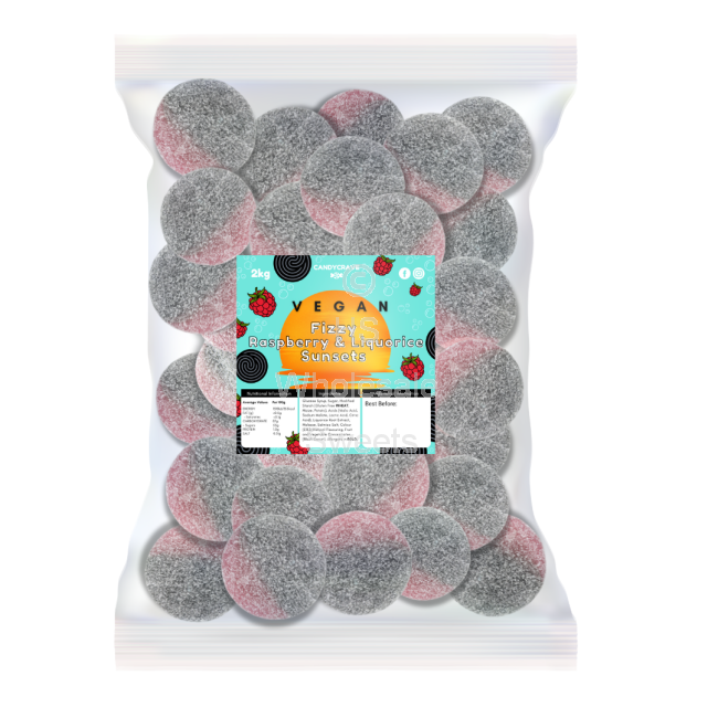 Candycrave Vegan Fizzy Raspberry & Liquorice Sunsets 2Kg