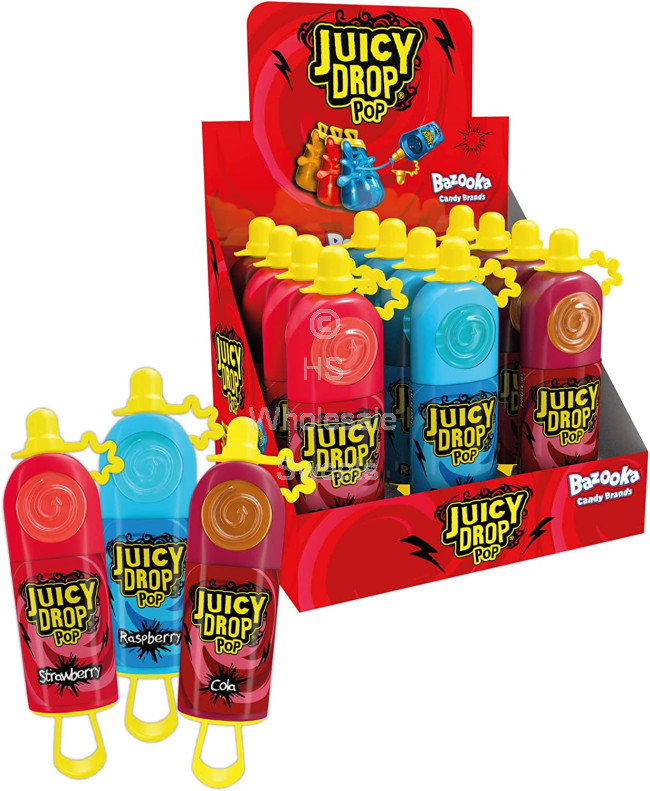 Bazooka Juicy Drop Pops 12x26g
