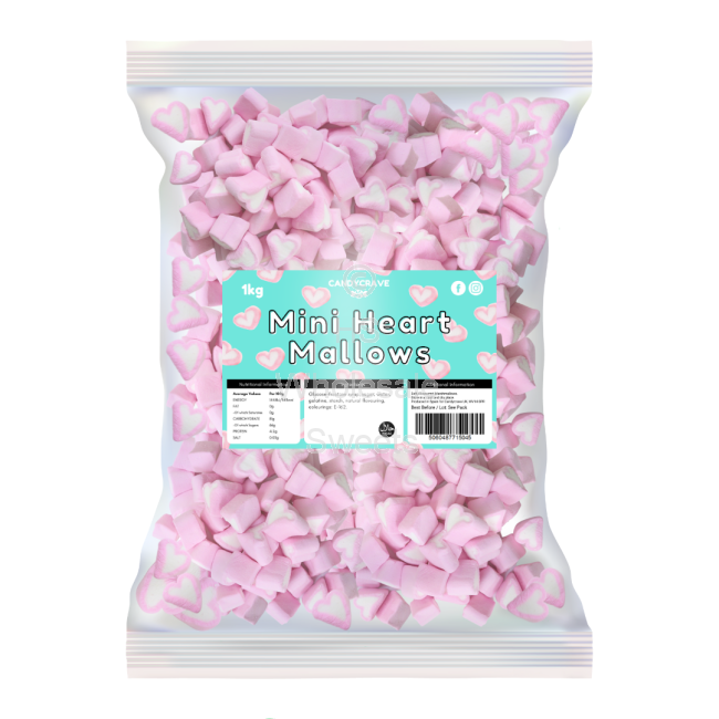 Candycrave Mini Heart Mallows 1kg
