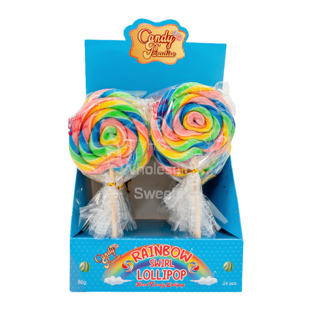 Candy Paradise Rainbow Swirl Lollipop 24x80g