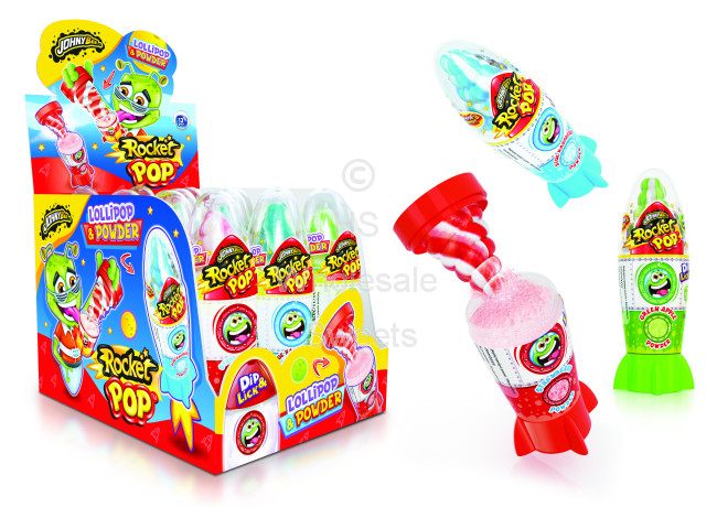Johnny Bee Rocket Pop Lollipop & Powder 12 Count