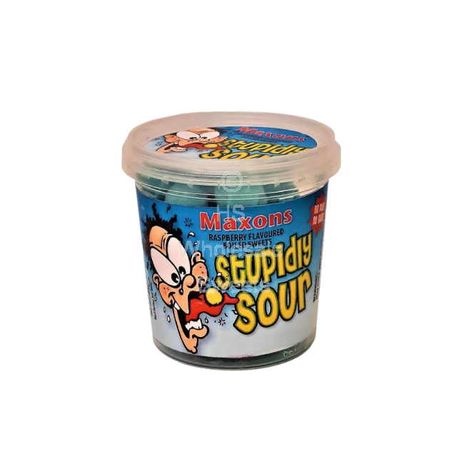 Maxons Stupidly Sours Blue Raspberry Tubs 12x75g