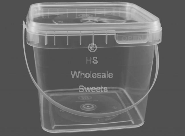 Clear Square Bucket Tub 1l