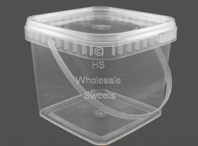 Clear Square Bucket Tub 1l