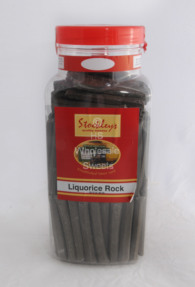 Stockleys Liquorice Rock Sticks Jar 150 COUNT