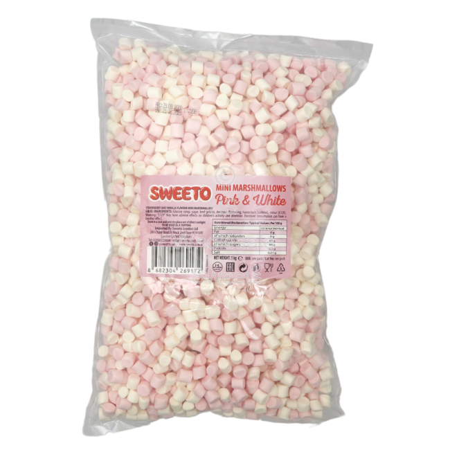 MINI PINK & WHITE MARSHMALLOWS (SWEETO)