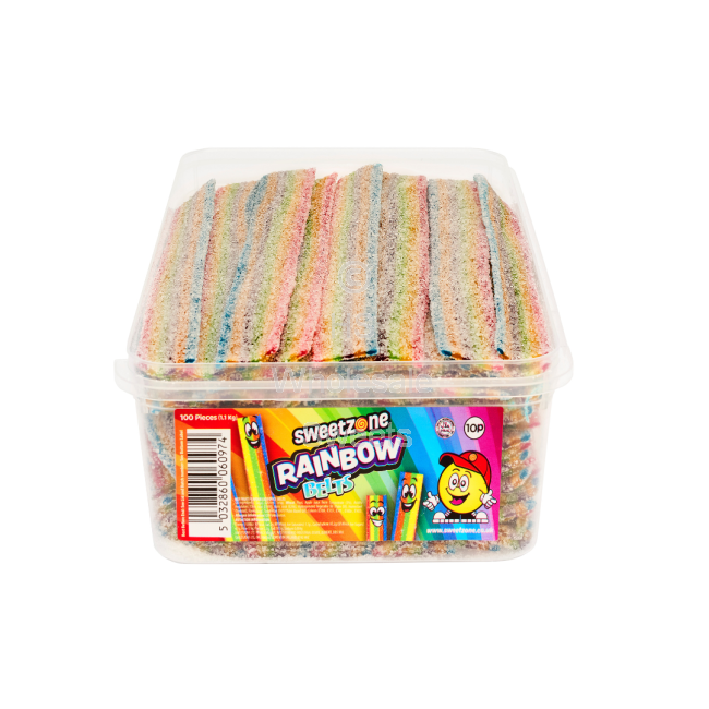 Sweetzone Fizzy Rainbow Belts 100 Count