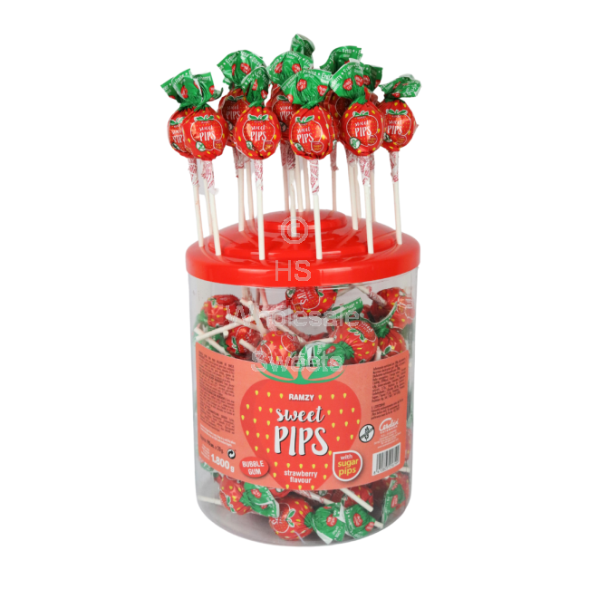 Ramzy Sweet Pips Strawberry Lollipops 90x25p