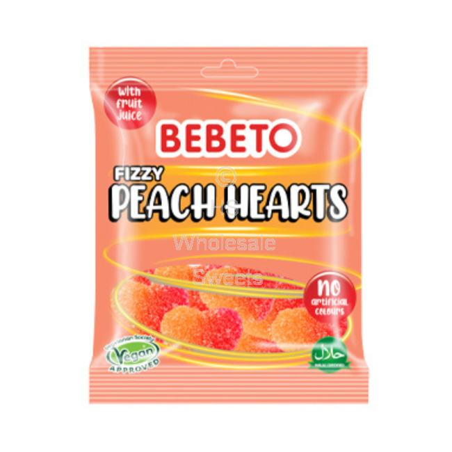 Bebeto Pre Pack Fizzy Peach Hearts 10x150g