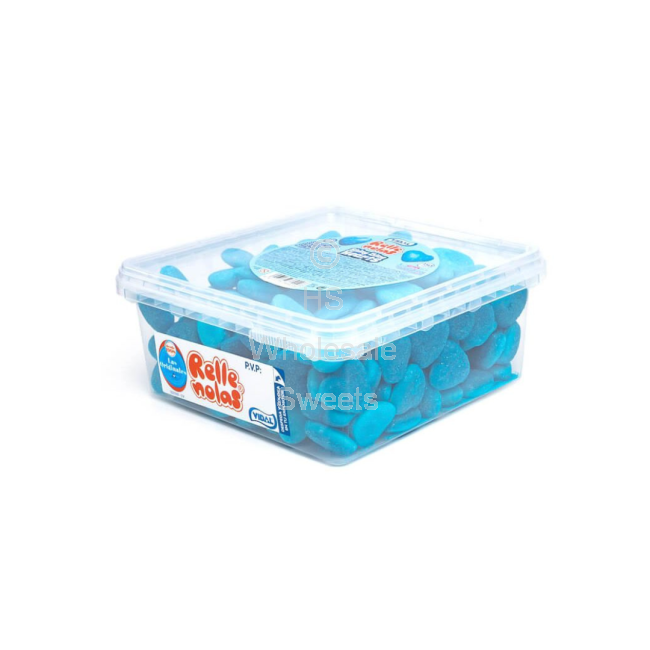 Vidal Jelly Filled Shiny Blue Hearts Tub (150 Count)